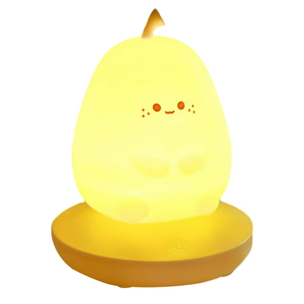 Night Light for Kids Cute Silicone Nursery Pear Lamp, Bedside Lamp for ...