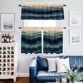 Abstract Mountain Kitchen Curtains Valance and Tier Set Navy Texture ...