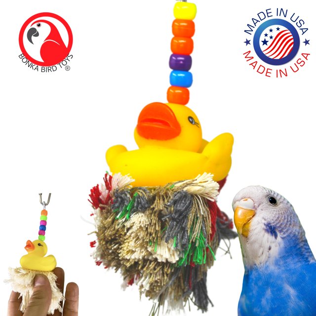 Bonka Bird Toys 1125 Ducky Plucker Small Bird Toy Parrot Cage Toys Cages Cockatiel Lovebird