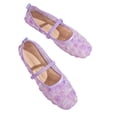 Purple Womens Square Toe Mesh Tie Shoes 3D Rose Breathable Flat Soft ...