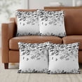 Black Gradient Leaf Pillow Covers Set of 2, Rustic Eucalyptus Leaves ...