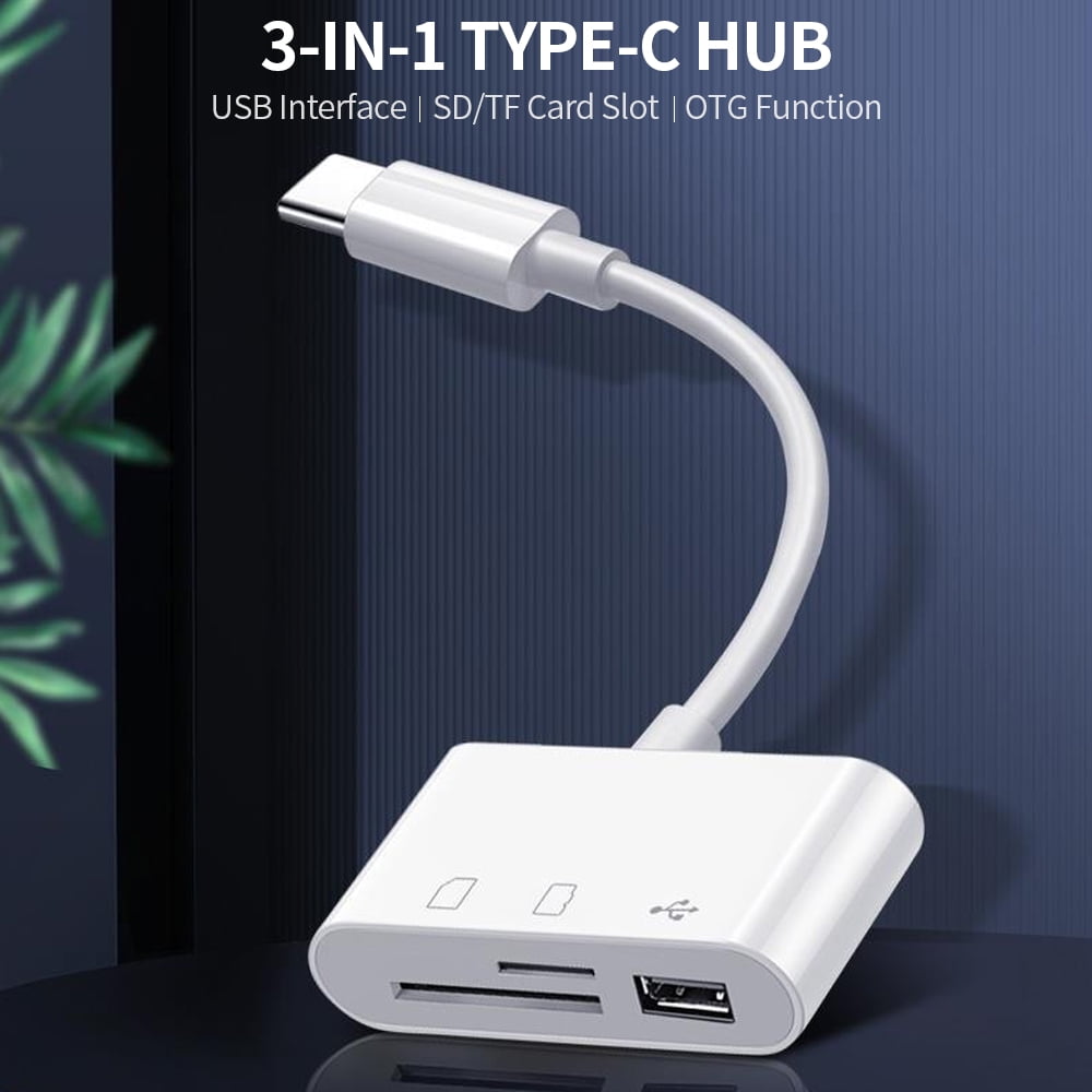 Tarjeta 3-In-1 Tipo-C Hub Tipo-C A USB2.0 + SD + TF Adaptador para ...
