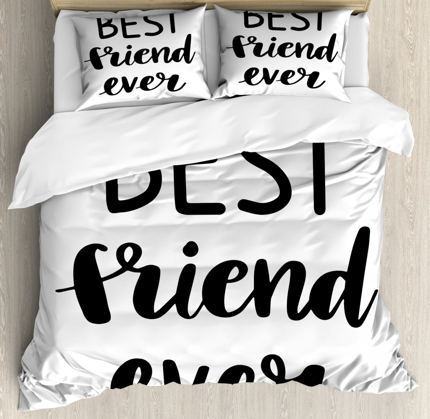 Best Friend Duvet Cover Set King Size, Best Friend Ever Cursive ...
