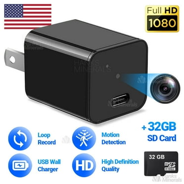 Mini Spy PLUG Hidden Camera, Motion Detection, 1080P HD, USB Phone ...