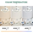 Oaks Aura 42'' Retractable LED Ceiling Fan Light, 3-Color Dimmable, 6 ...