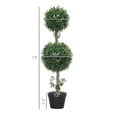 Artificial Boxwood Topiary Trees (Set of 2), 36" Fake Plants in Pots ...