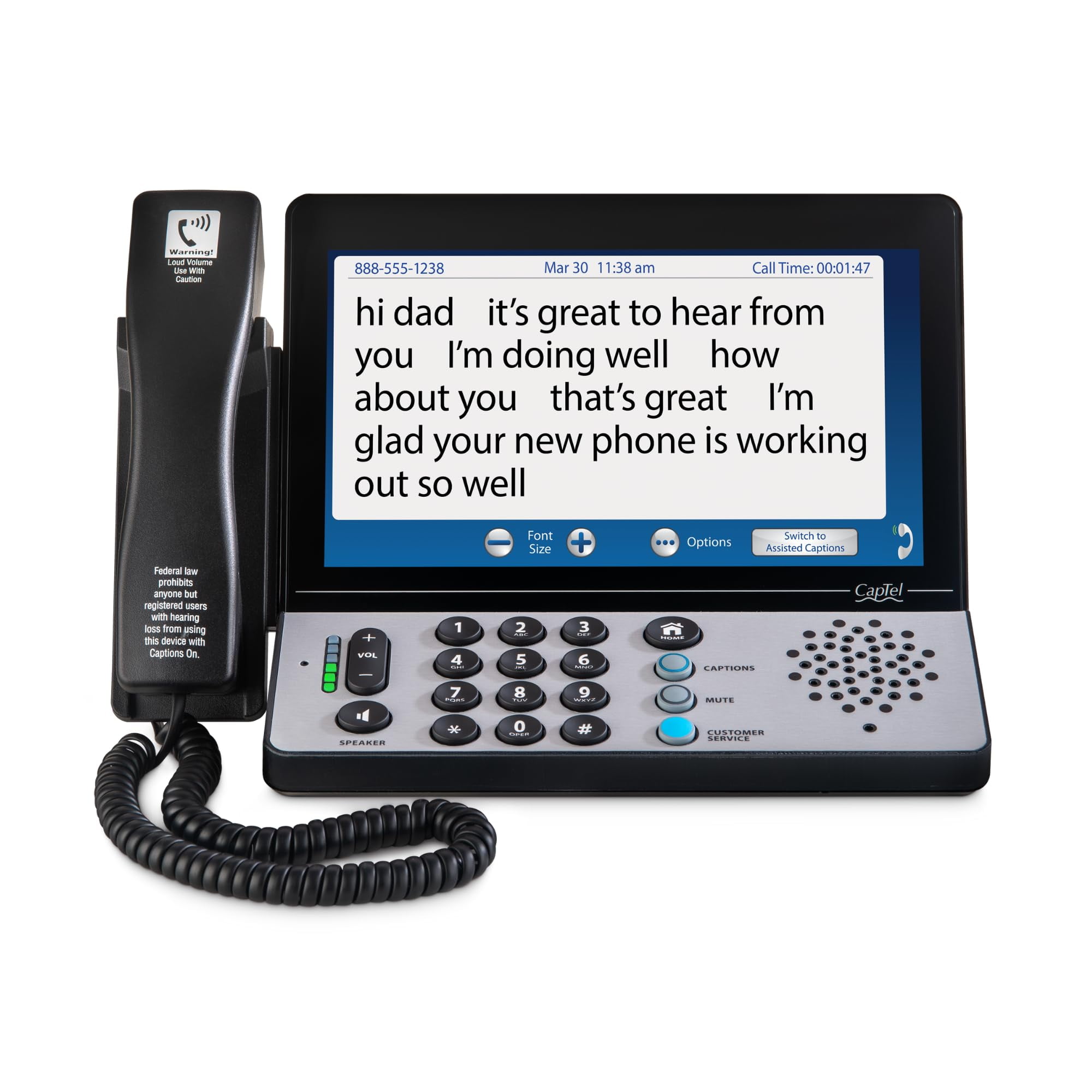 Hamilton CapTel 2400iSPNBT Captioned Telephone, Hearing Impaired Phones ...
