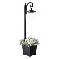 C Cattleya LED Solar Outdoor Garden Lamp Post Light with Planter and ...