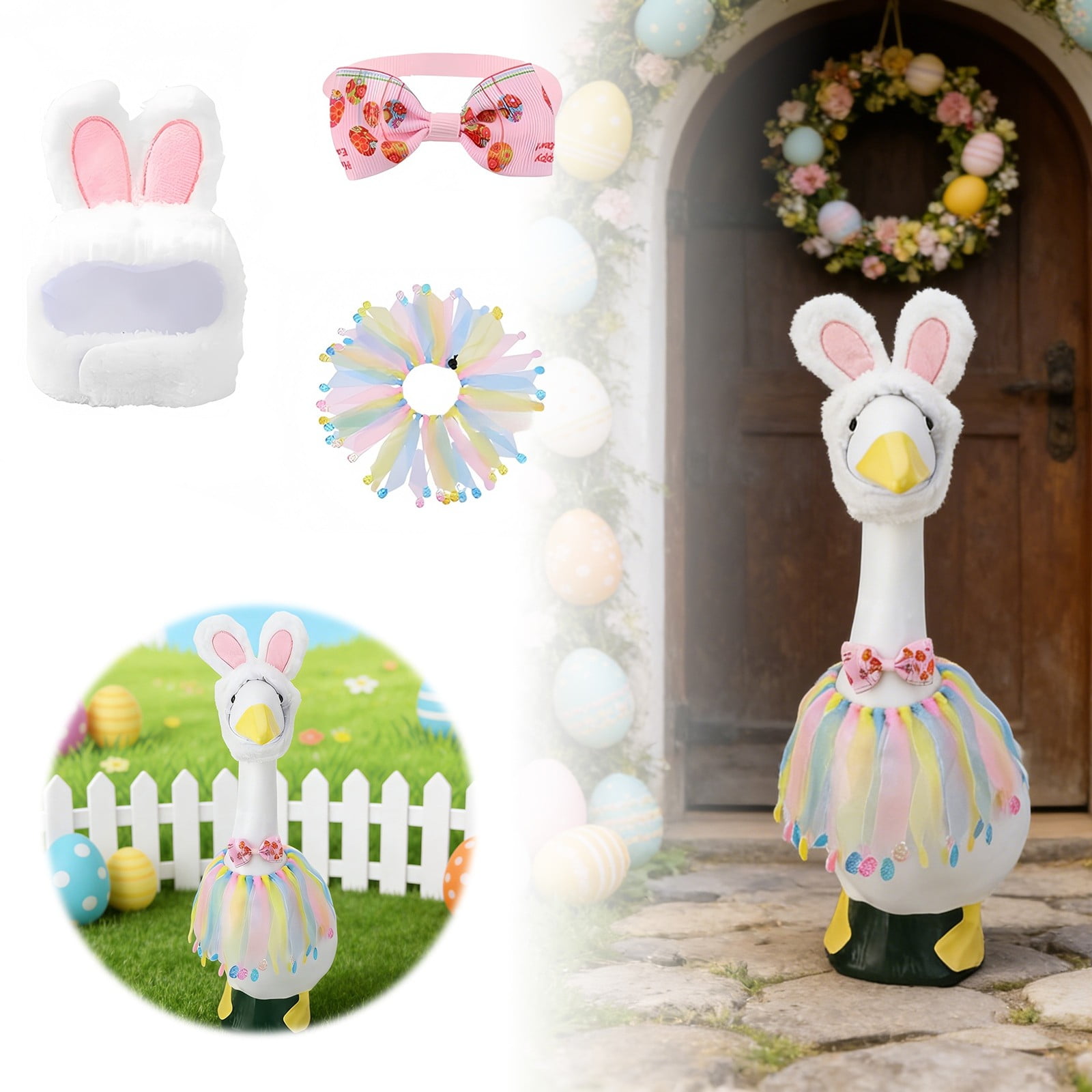 Click here for Tielutt Easter Garden Goose With A Scarf Hat And B... prices