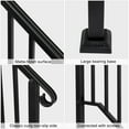 2 Pack 4 Step Handrails for Outdoor Steps, Fits 3 or 4 Steps Wrought ...
