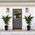 16" Tall Self Watering Planter Set of 2，Modern Round Flower Pots with ...