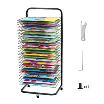 MEEDEN Wood Large Print Rack, Artist Storage Rack with Castors, Art ...