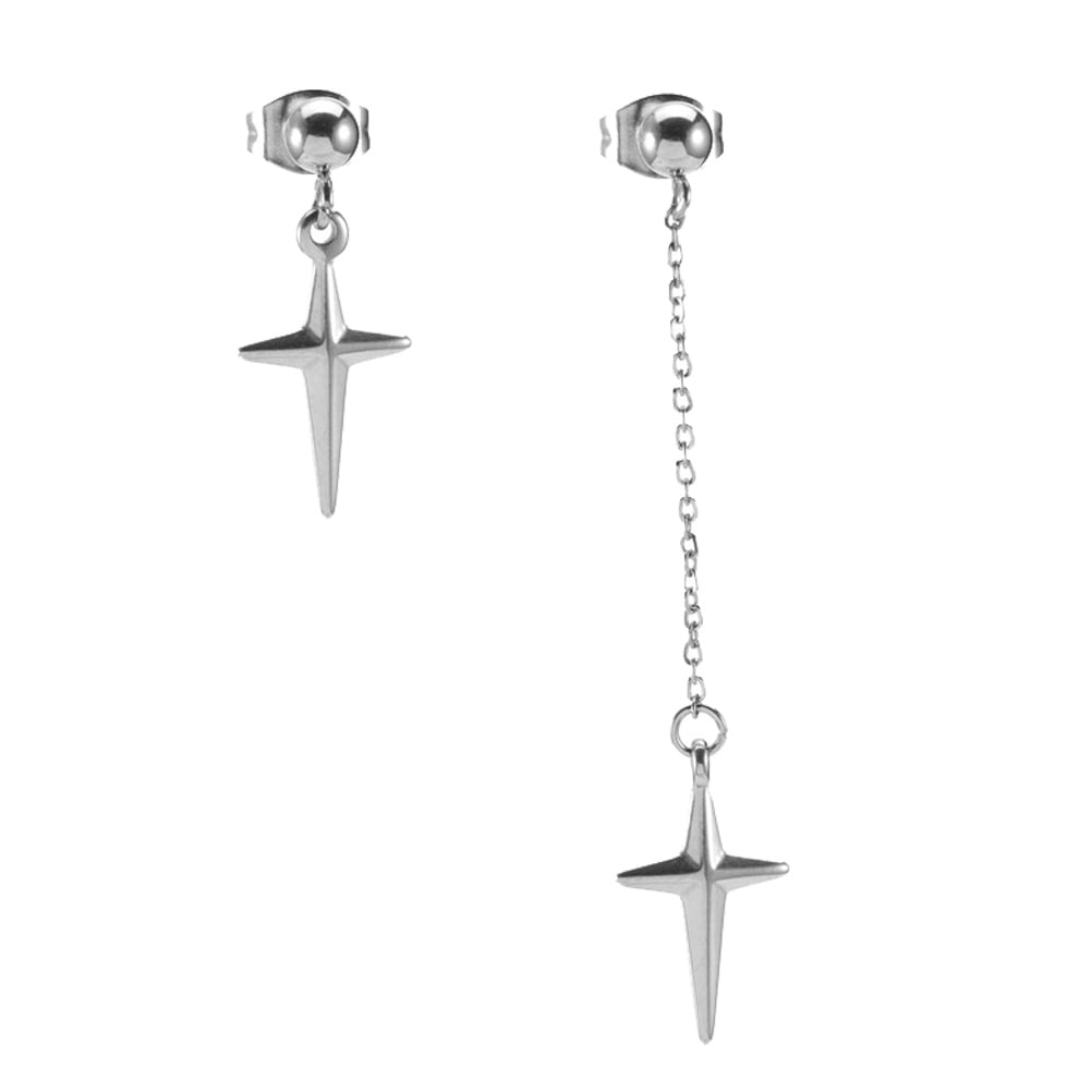 Click here for Har Adhesive 1 Pair Woman Asymmetric Earrings Cros... prices