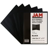 JAM Paper Medium Weight Plastic Presentation Folder with Clasps, Black ...