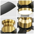 42" Gold Flush Mount Ceiling Fan with LED Light – Remote Control, 3 ...