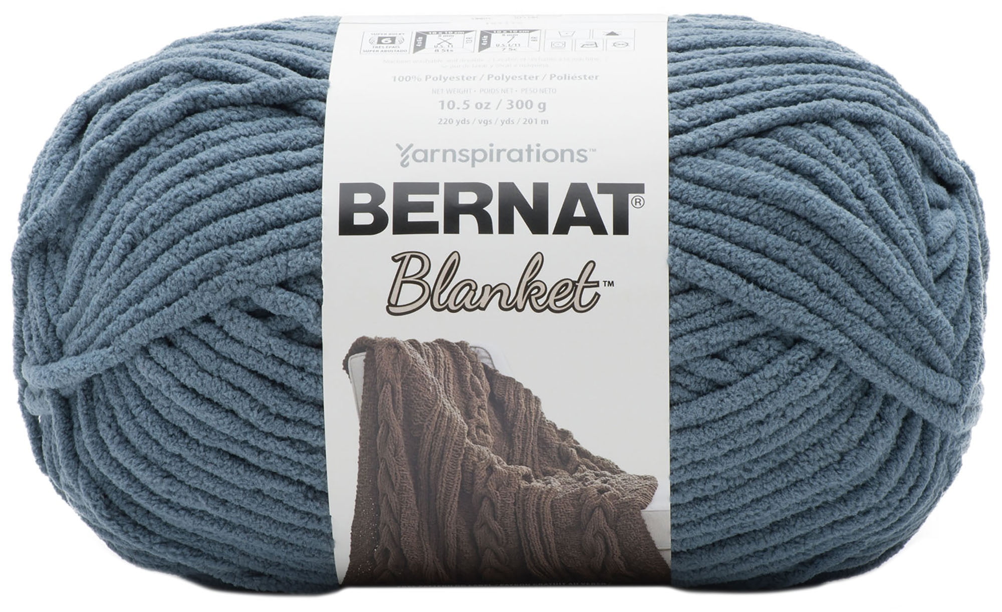 Bernat® Blanket™ #6 Super Bulky Polyester Yarn, Stormy Green 10.5oz ...