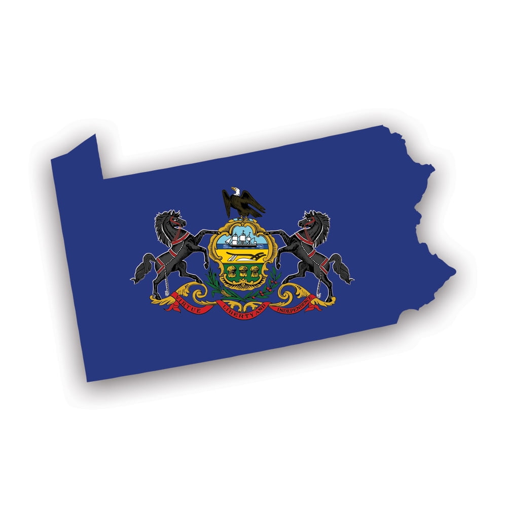 Pennsylvania State Shaped Flag Sticker Decal - Self Adhesive Vinyl ...