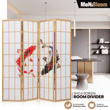 MoNiBloom Room Divider with 4 Panel, Koi Fish Pattern Folding Privacy ...