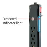 GE 34133 7-Outlet Surge Protector with Coaxial Protection, 8' Cord ...