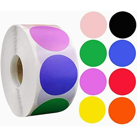 NETSENG Color Coding Dot Labels 1" Round Natural Paper Stickers ...