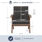 BELLEZE Mid Century Accent Chair, Retro Wooden Frame Denim Arm Chairs ...