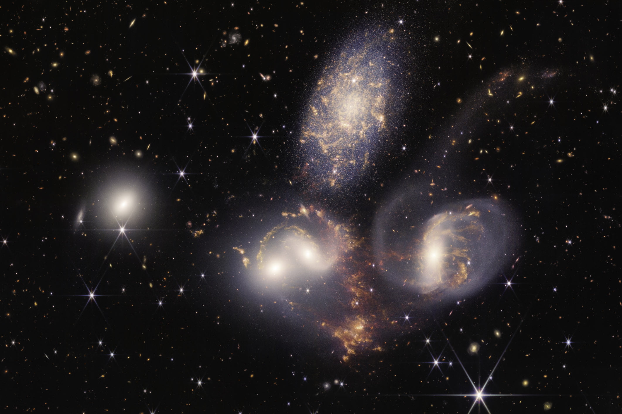 24x36 gallery poster, Stephan's Quintet by James Webb Space Telescope ...