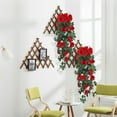 RECUTMS Lifelike Red Artificial Hanging Rose Vines, 3.3Ft 2Pcs, Indoor ...