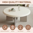 Guyii 31.49" Modern Coffee Table, White Round Coffee Table, Center ...