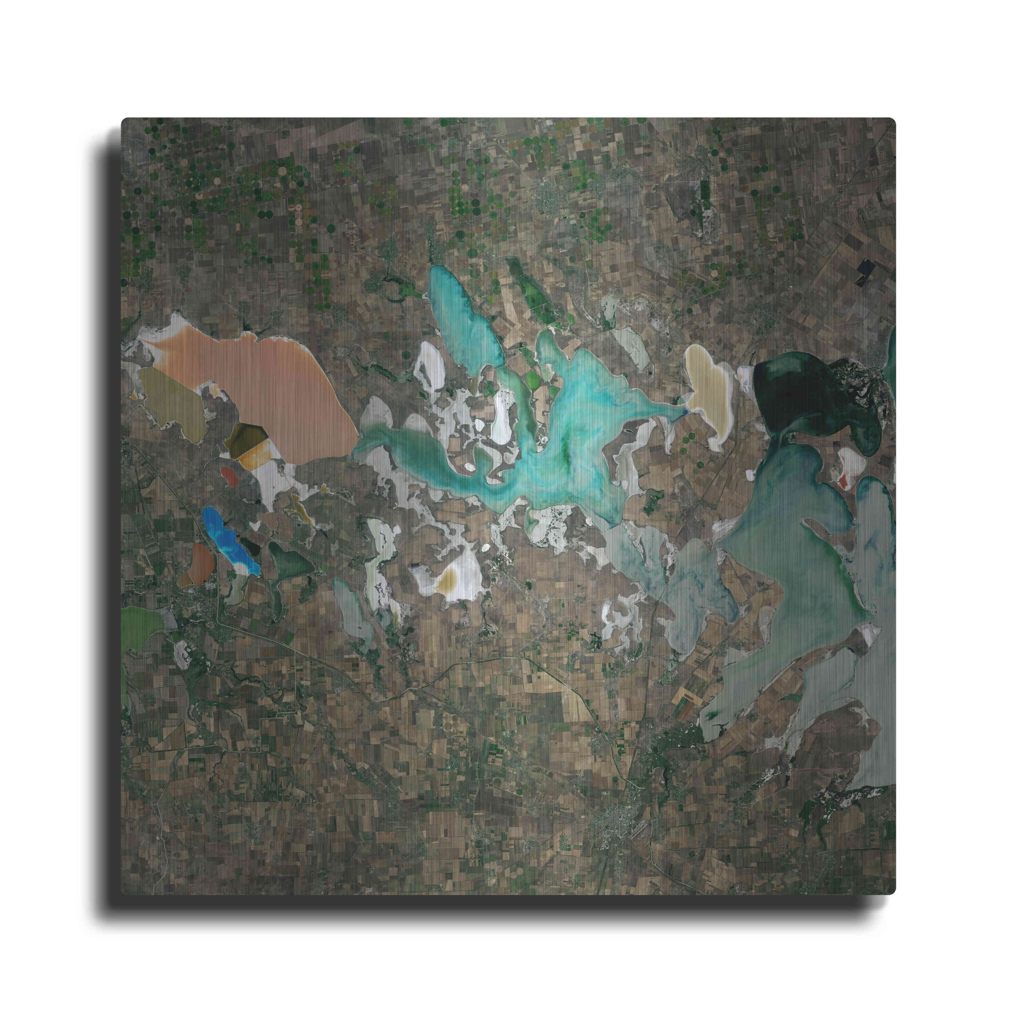 Luxe Metal Art 'Earth as Art: Putrid Sea,' Metal Wall Art, 12"x12 ...