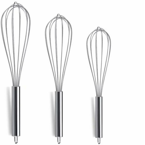 Whisk Set Pack of 3, Stainless Steel Whisks for Cooking 8*10*12" ，Wire ...
