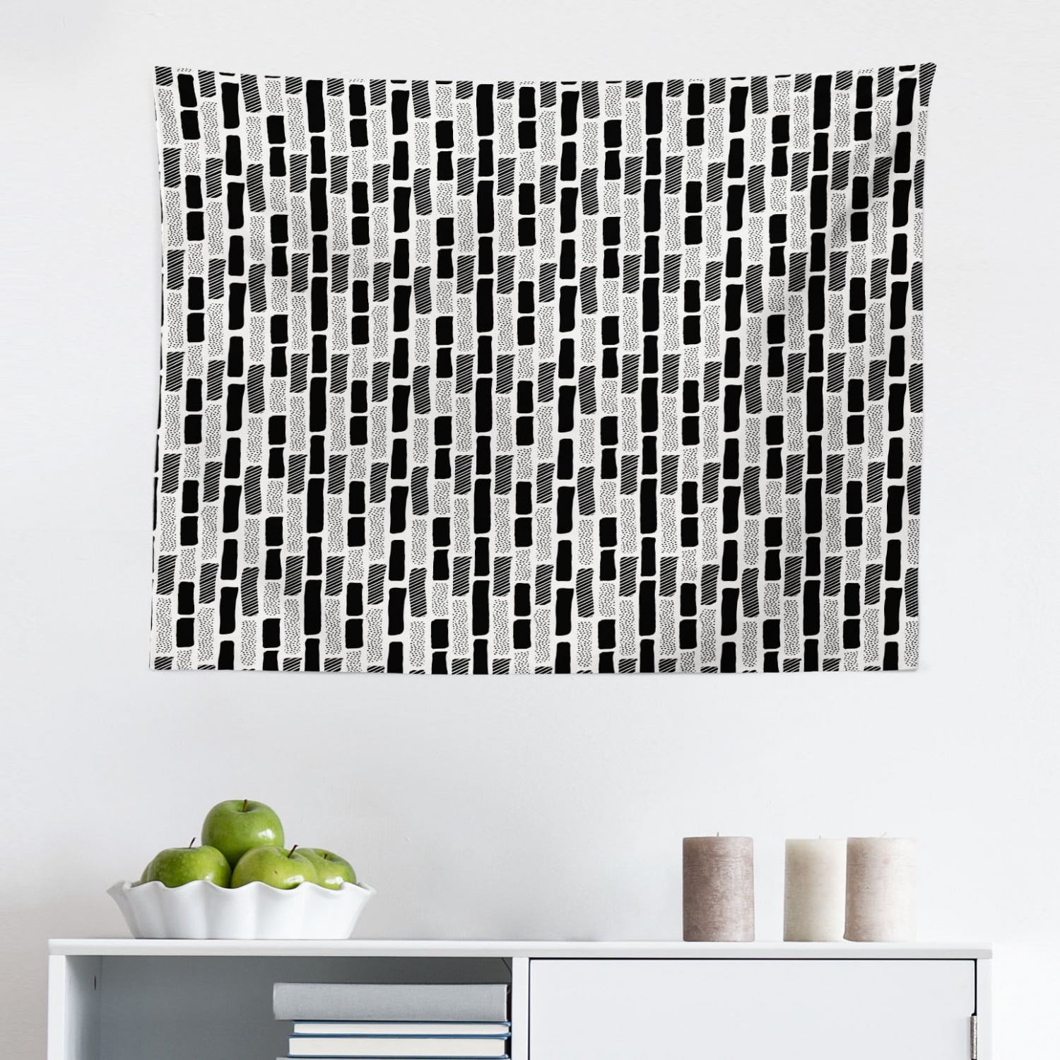 Retro Tapestry, Cassette Tapes Pattern Nineties Design Classic Motifs ...