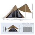 Teepee Tent 15.4' Camping Tent Waterproof, 2-3 Person Outdoor Teepee ...