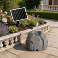 DAMAI Realistic Granite Rock Solar Bird Bath Fountain, Resin Stone ...