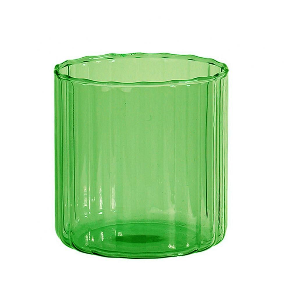 Drinking Glasses Clear Glass Coffee Mug Classical Vertical Stripes Glass Tea Cup For Coffee Tea