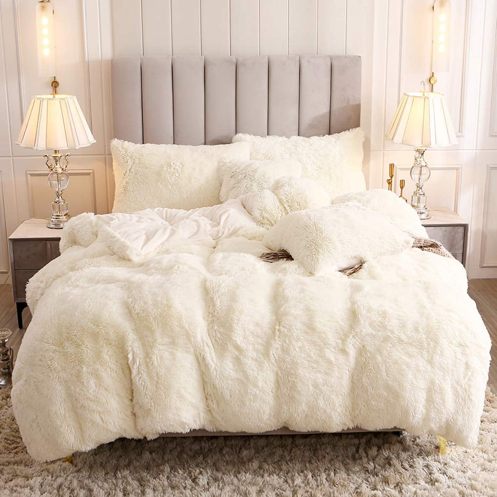 Click here for Uhamho Faux Fur Velvet Fluffy Bedding Duvet Cover... prices
