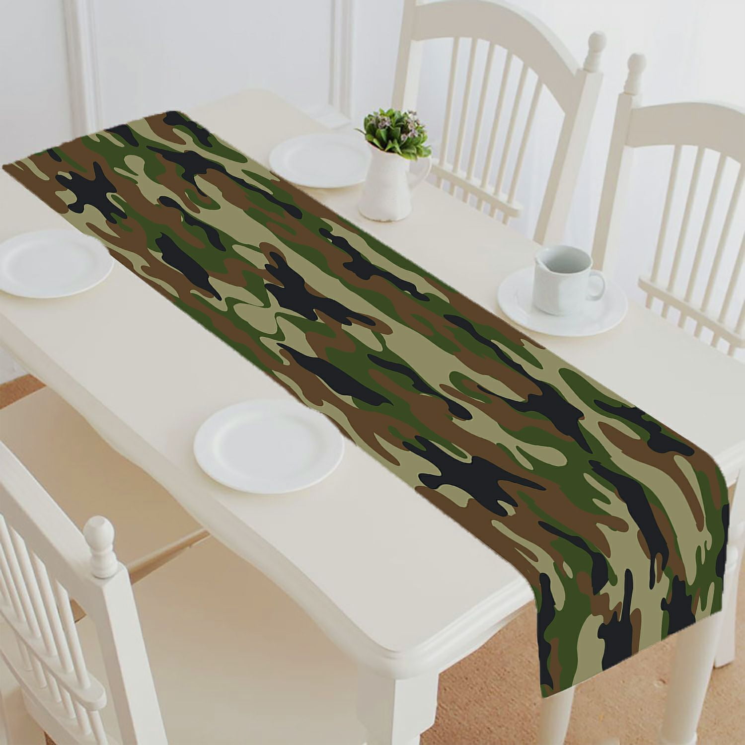 ABPHQTO Camouflage Table Runner Placemat Tablecloth For Home Decor ...