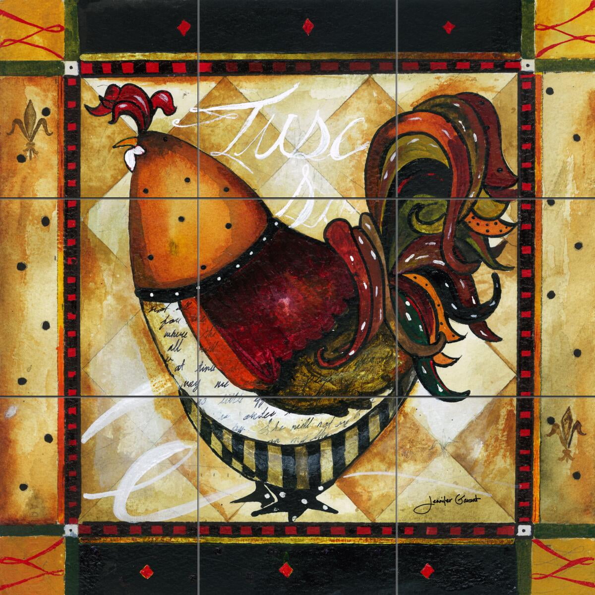 Tile Mural Kitchen Backsplash - Tuscan Rooster II-JG - by Jennifer ...