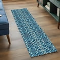 Area Rug 2x6ft Blue Moroccan Abstract Plaid Area Rugs Washable Low Pile ...