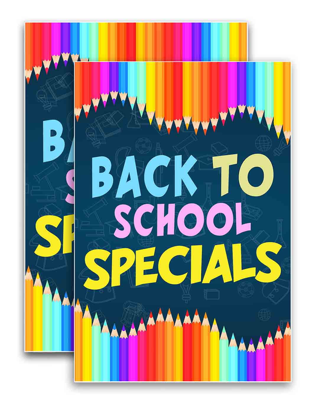 Back to School Specials (24" X 36") Vinyl Decal Only (Pack of 2) |Sign ...