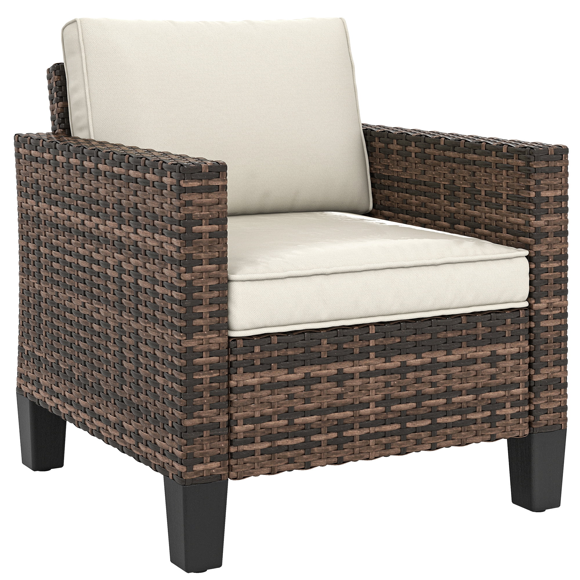Click here for Outsunny Outdoor Wicker Chair  Patio Chair With Cu... prices