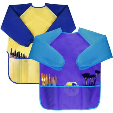 Melissa & Doug Long-Sleeve Artist Smock - Easy to Clean, 4 Storage ...