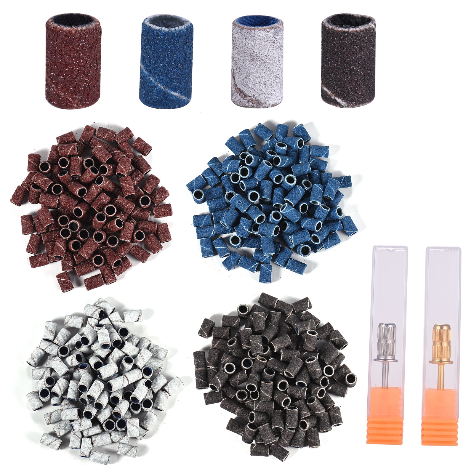 400pcs Sanding Bands with 2 Nail Drill Bits for Manicure Nail Drill ...