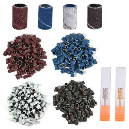 400pcs Sanding Bands with 2 Nail Drill Bits for Manicure Nail Drill ...
