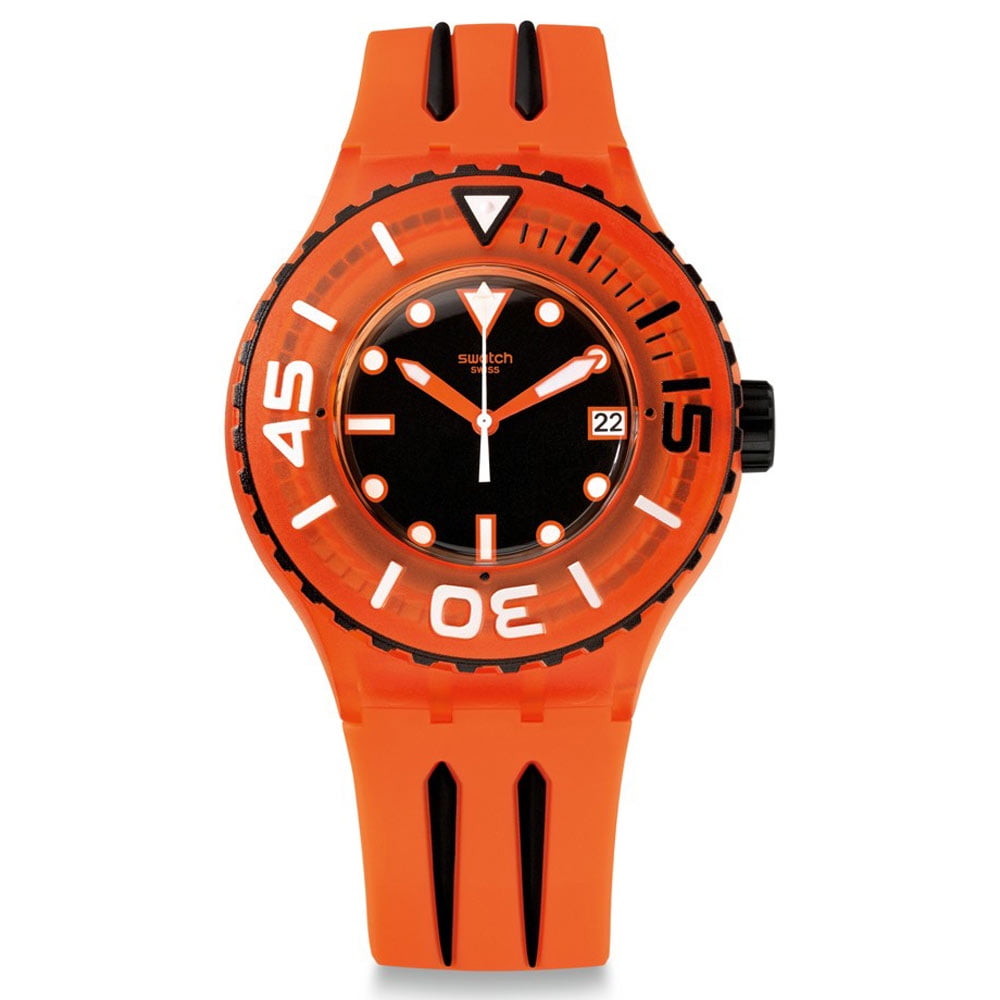 Swatch SUUO400 Unisex Sundowner Originals Black Dial Silicone Strap ...