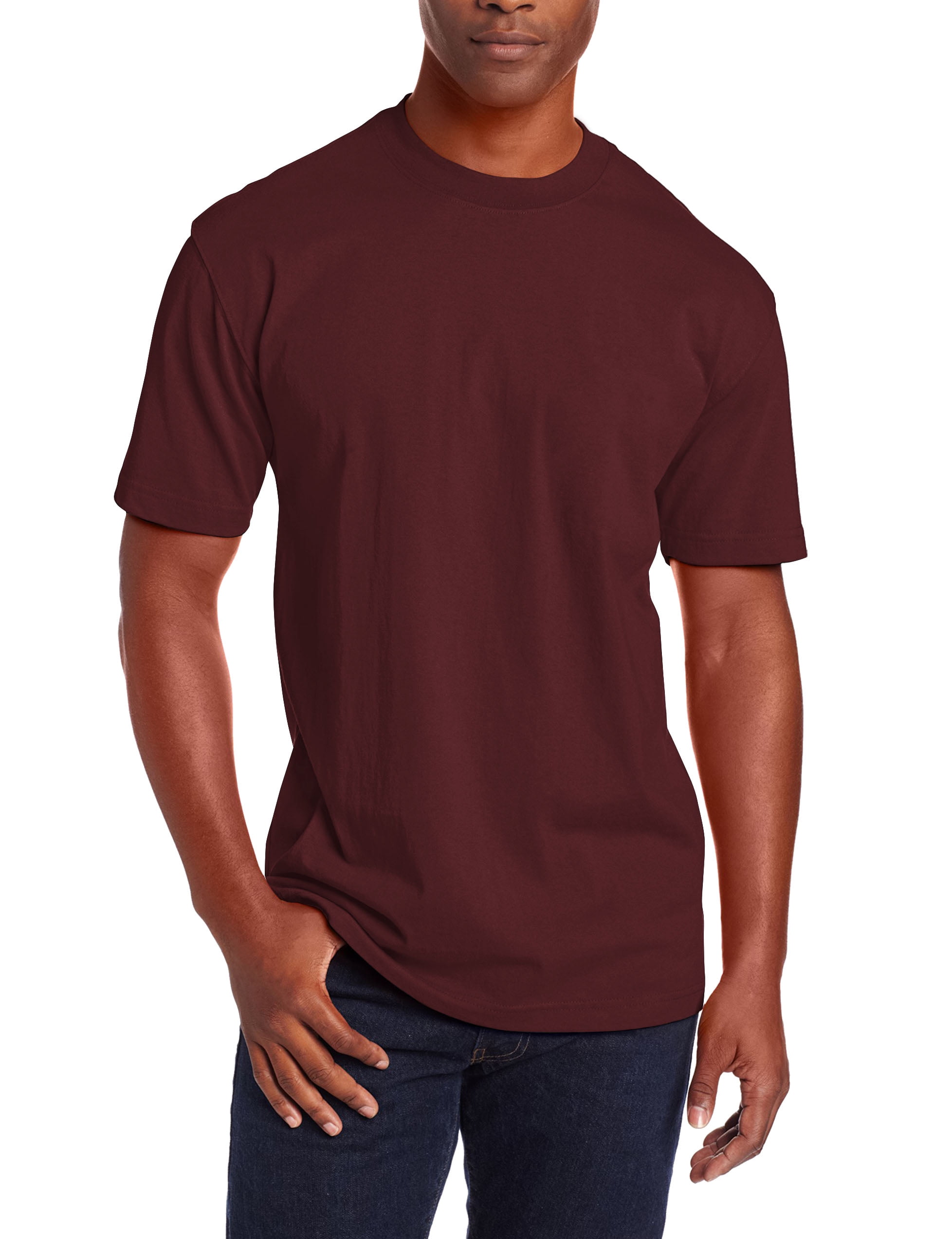 Ma Croix Mens Super Max Heavyweight T Shirts Crew Neck Solid Plain ...