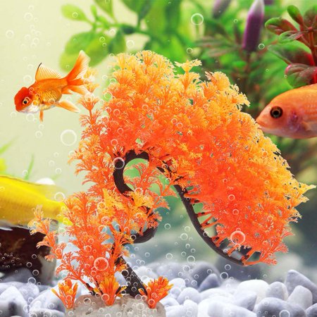 Aquarium Artificial Water Plant, Landscape Curved Tree Artificial ...