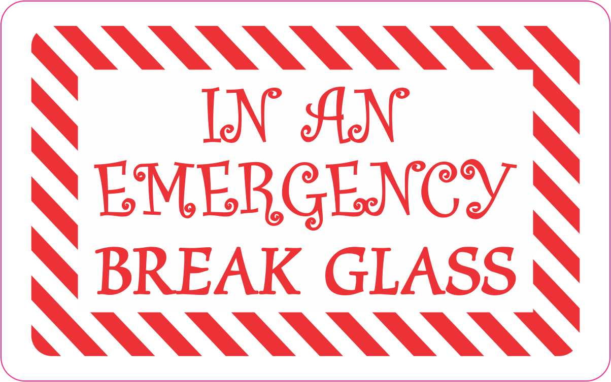 StickerTalk in an Emergency Break Glass Vinyl Sticker, 4 inches x 2.5 ...