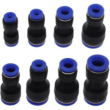 24x Plastic Pneumatic Pusher to Connect Fittings Tube Straight Fitting ...