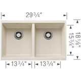 BLANCO PRECIS Equal Double Undermount - Metallic Gray - Walmart.com