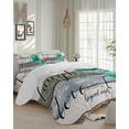 4 Piece Duvet Cover Set Full, Blue Blossom Flower on Wood Barn Soft ...